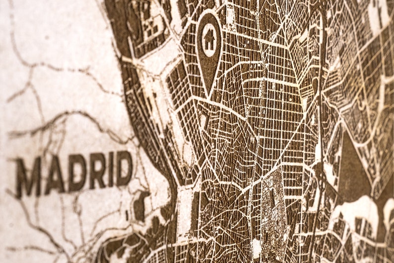 Woodcut Map of Any City Personalized With a Location Icon. - Etsy