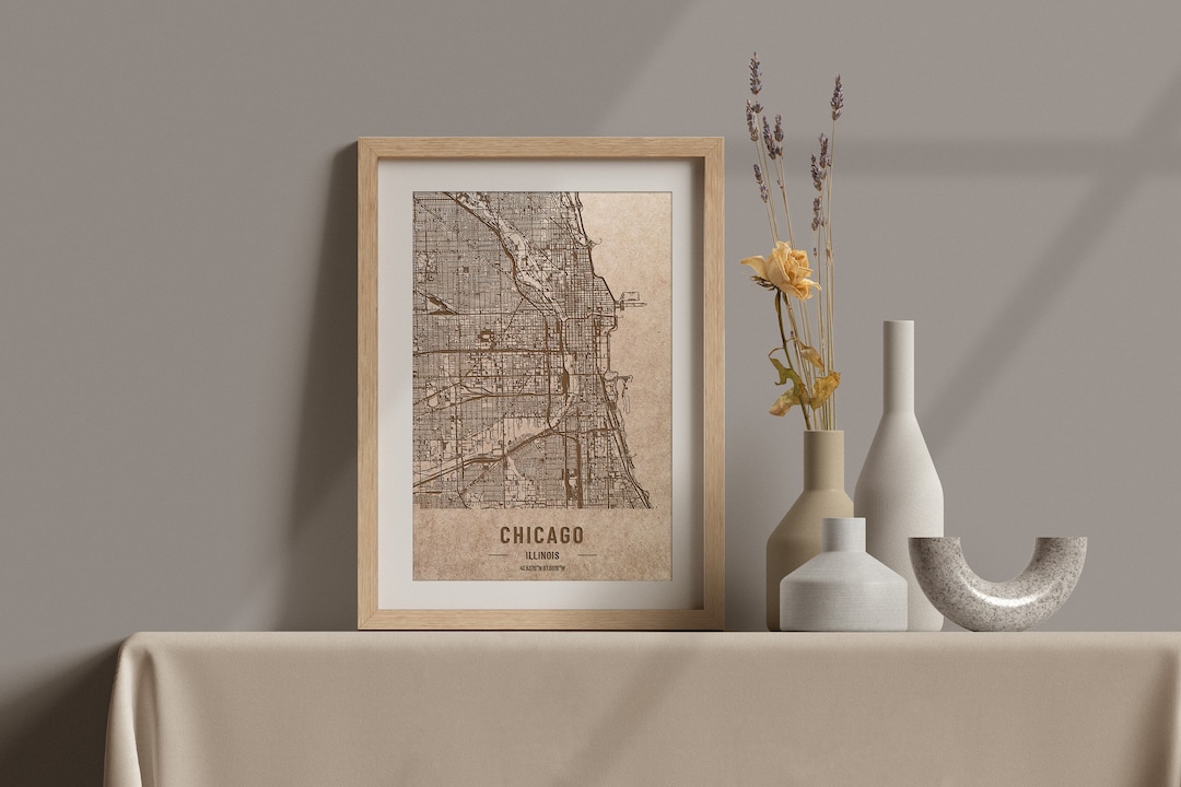 Laser Engraved Wooden Chicago Map, 3D Woodcut City Art - Etsy