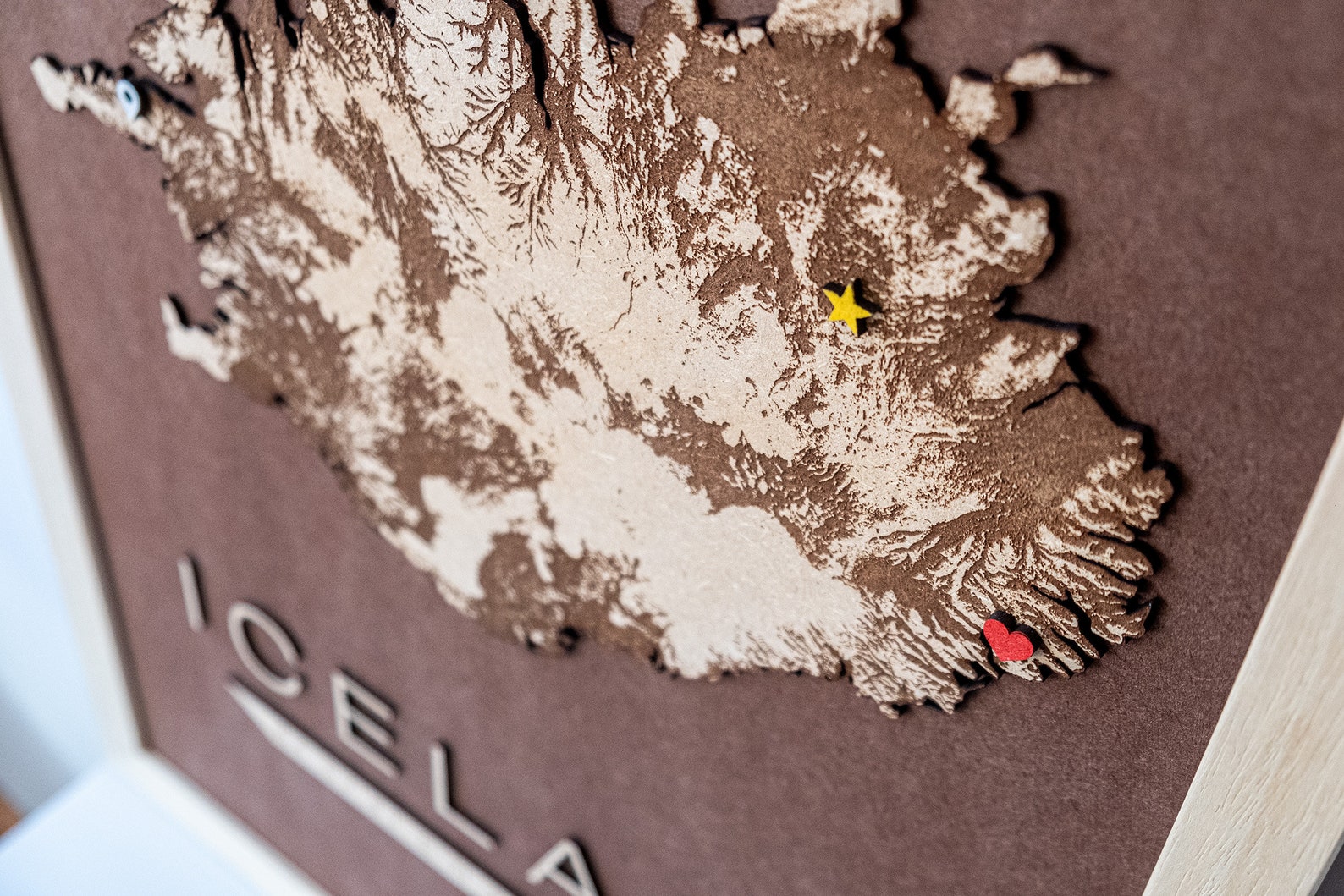 Custom Map of Any Country With Pins. 3d Laser Map of a - Etsy