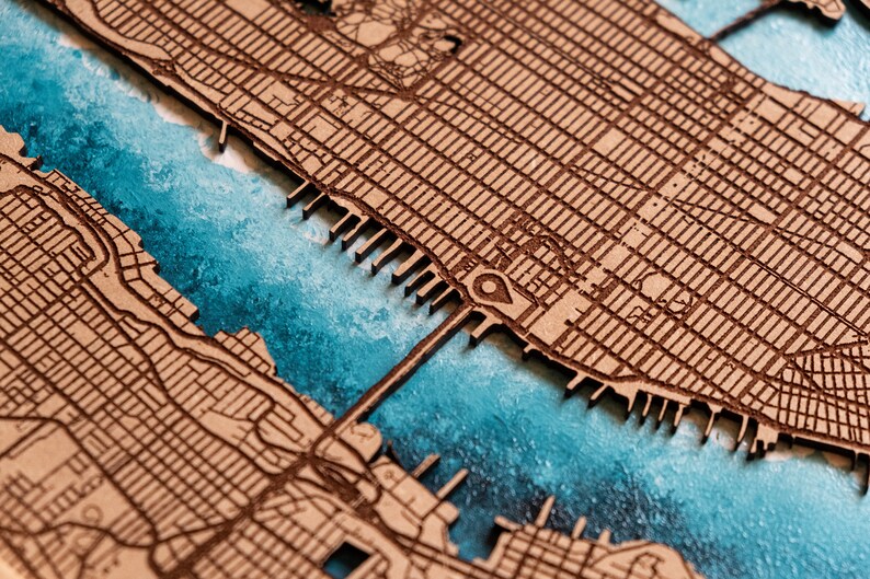 Engraved Wood City Map, Custom Laser Cut Wooden Art - Etsy