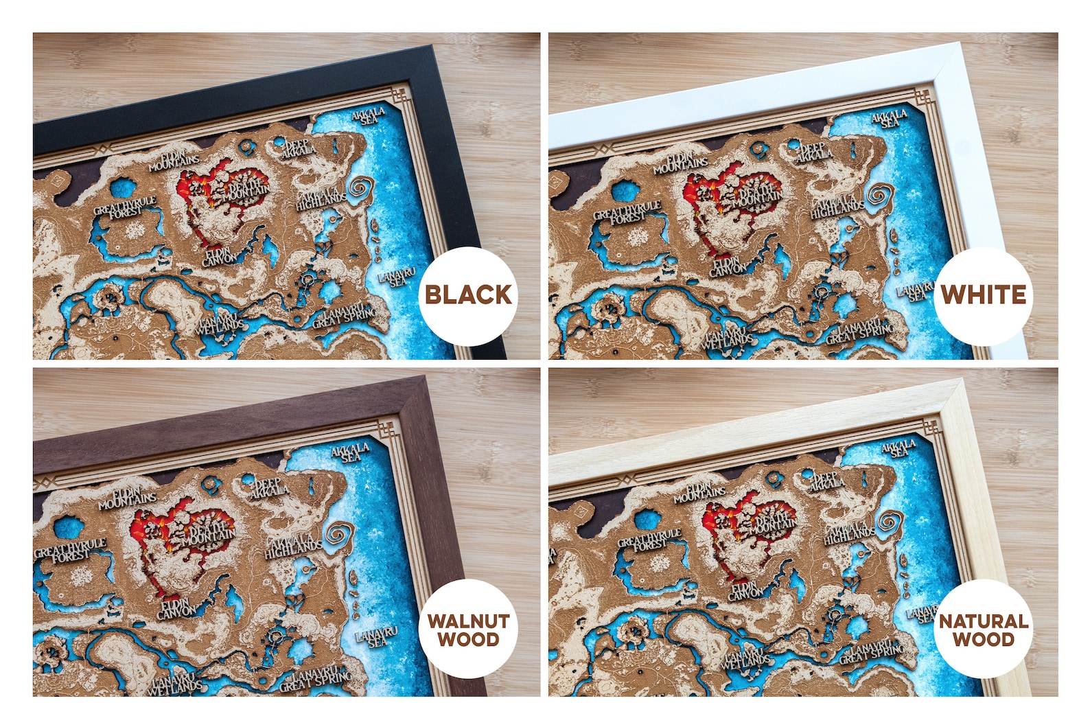 Zelda wood map gift for him zelda map hyrule custom - Etsy