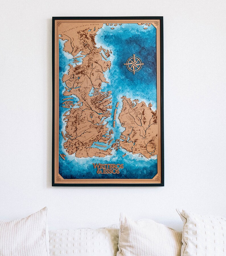 Essos and Westeros Map Wood Game of Thrones Map Game Os - Etsy