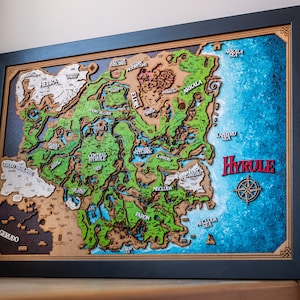 Zelda Hyrule Map, Gift for Him, Zelda Map, Hyrule, Map Breath of the ...