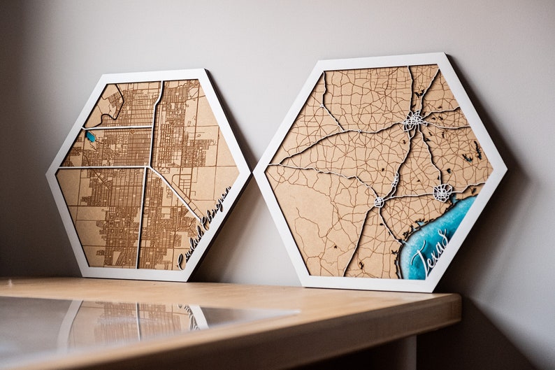 Laser Wood Decor City Wooden Map Laser Engraved Custom Map Art - Etsy