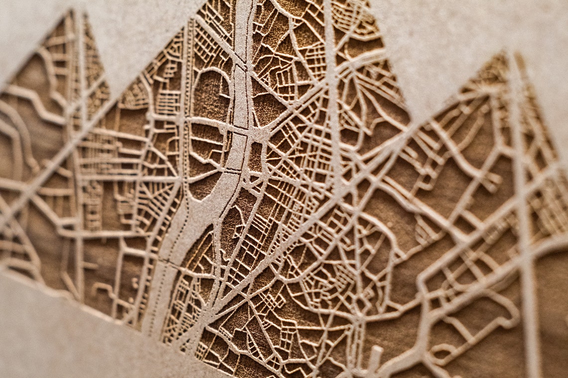 Engraved and Personalized Map. Monument City Custom Map. - Etsy