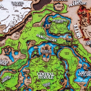 Zelda Hyrule Map, Gift for Him, Zelda Map, Hyrule, Map Breath of the ...