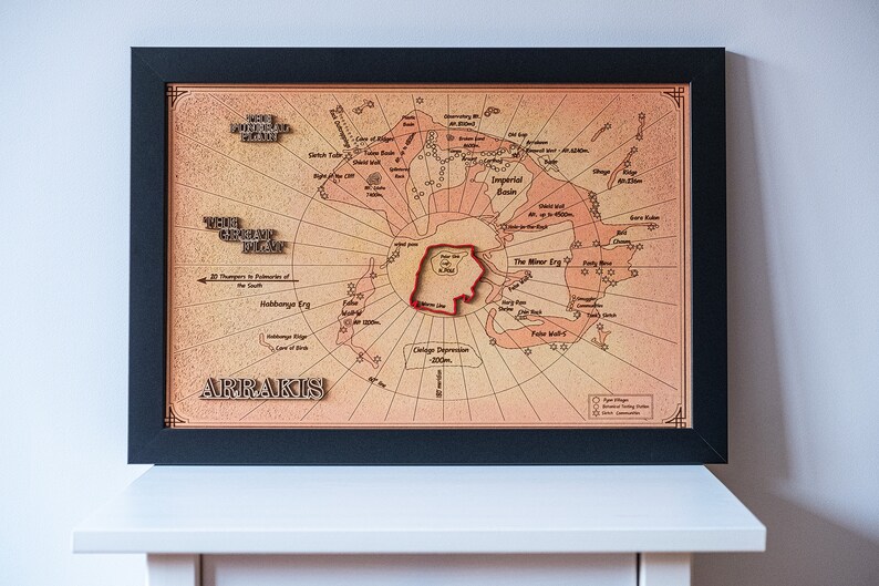 Dune Map, Arrakis Map, Map of Arrakis, Dune Map Poster, Dune Map, Wall ...