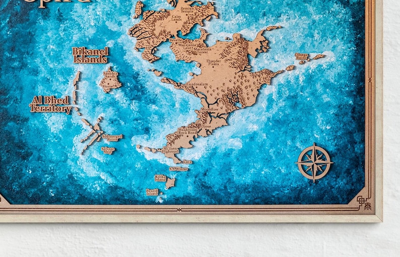 Faerun Wood Map, Dungeons and Dragons, Laser Engraved, Fantasy Home ...