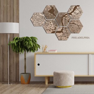 Polygons Woodcut Map. Custom Wooden Hexagons Map. Jascksonville, or Any ...