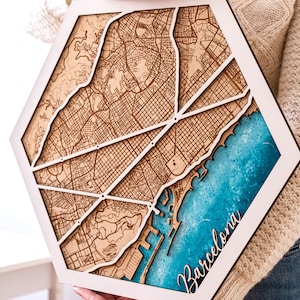 3D Multilayer City Map | 3D City Wood Map | 5th Anniversary Gift ...
