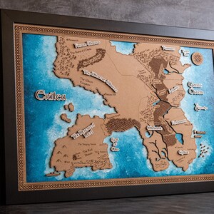 Mapa De Madera De Erilea , Regalo Para él, Mapa De Erilea, Throne of ...