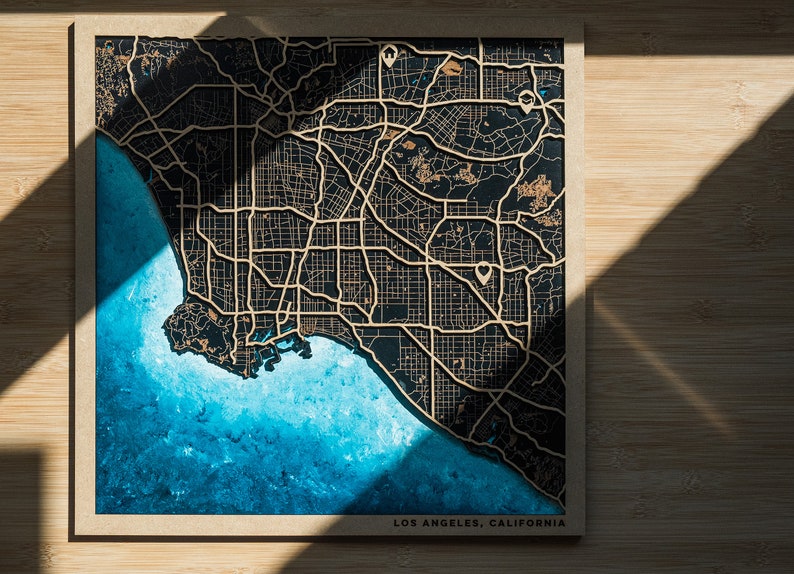 Personalize Gift. Custom River Map. Woodcut Map. Wood Map. | Etsy