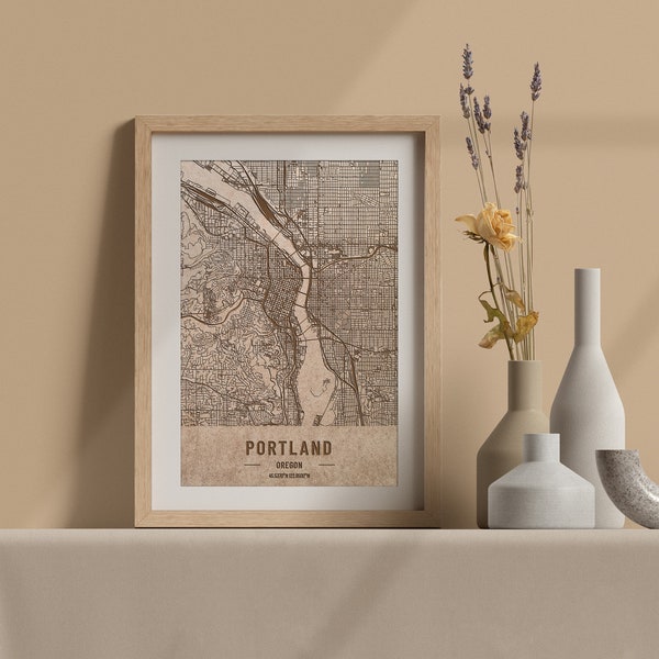Laser Engraved Map of Portland - Etsy