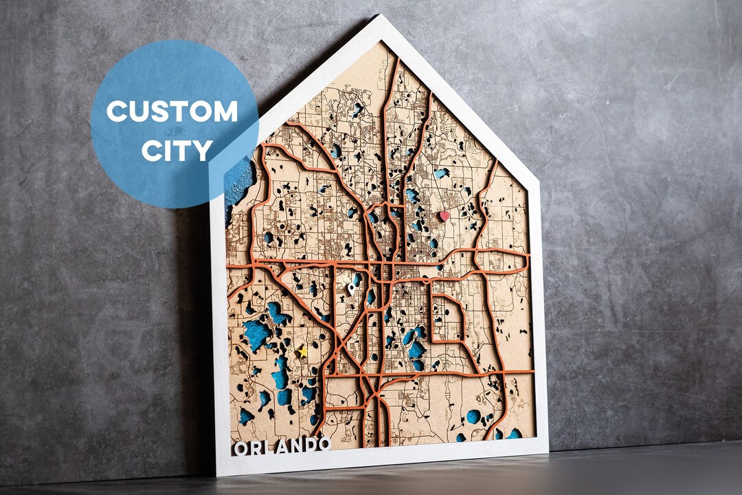 Custom Laser Cut Wood City Map, Personalized Wall Art - Etsy