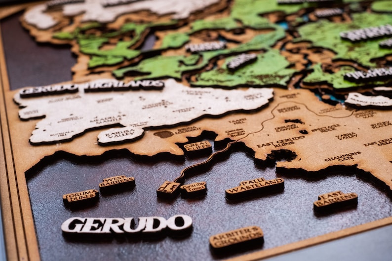 Zelda Hyrule Map, Gift for Him, Zelda Map, Hyrule, Map Breath of the ...