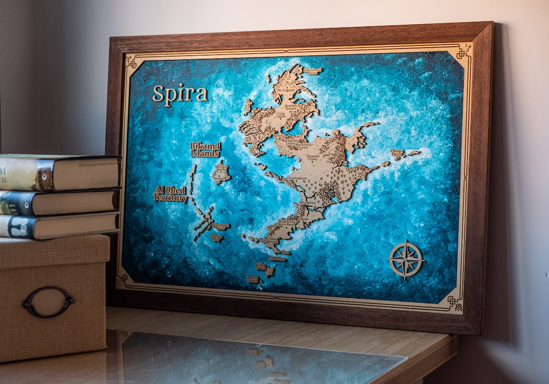 Spira Wood Map Gift for Him Final Fantasy X Map Final - Etsy