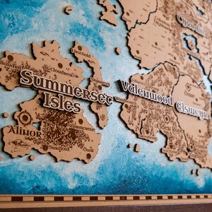Imperial Realm 3D Wood Map, Tamriel Wood Map, Gift for Him, Tamriel Map ...