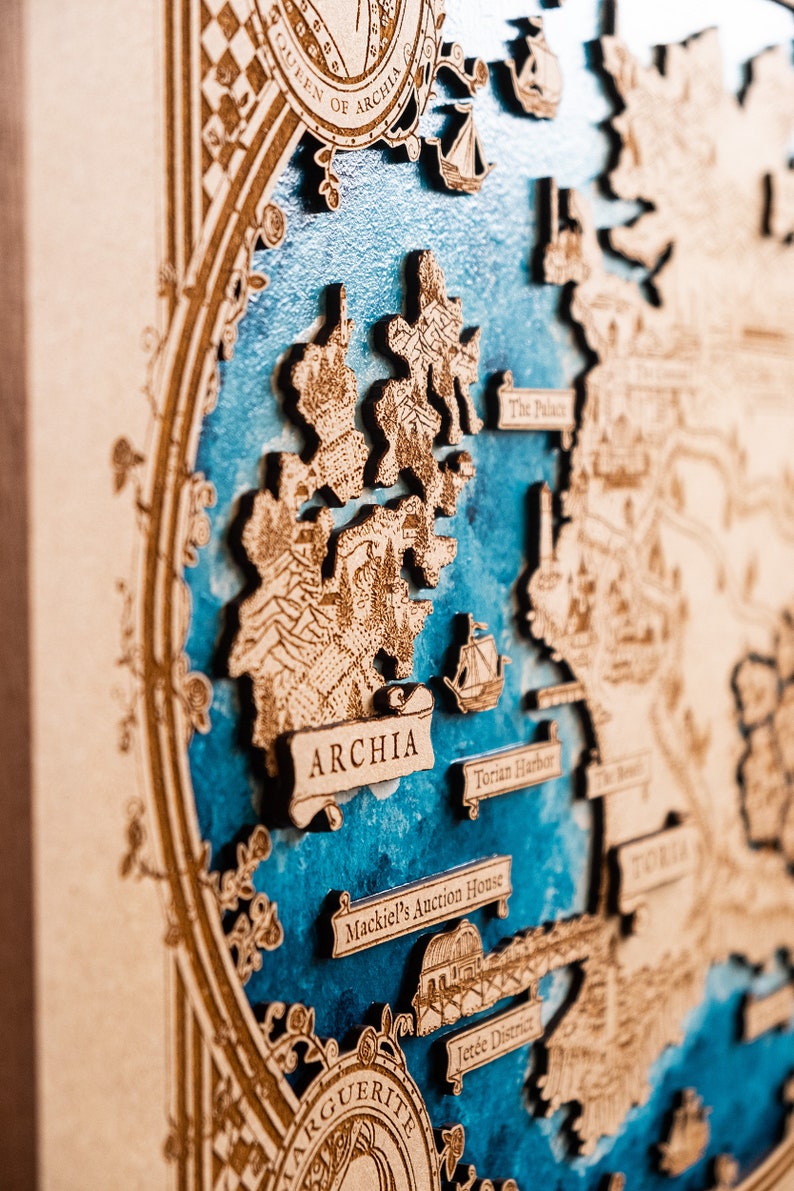 Custom 3D Wood Fantasy Map, Laser Cut, Hand Painted - Etsy