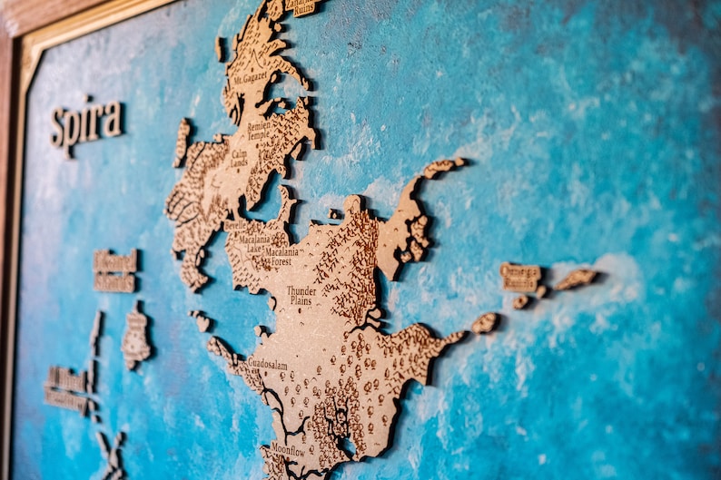 Mapa De Madera De Final Fantasy X, Regalo Para él, Mapa De Spira Mapa ...