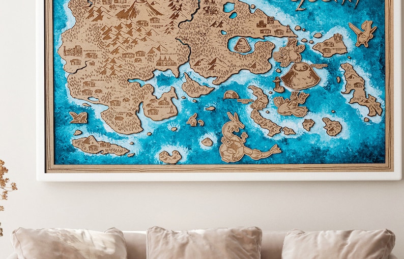 Custom Wood Fantasy Map, Laser Cut 3D Topography - Etsy