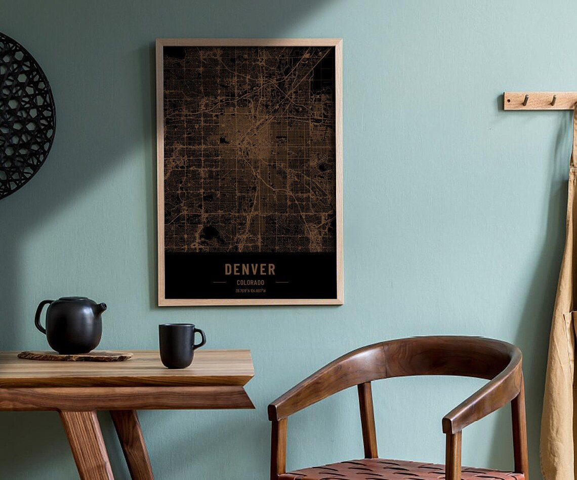 Wooden Map of Denver Colorado. 3D Laser Engraved Custom | Etsy