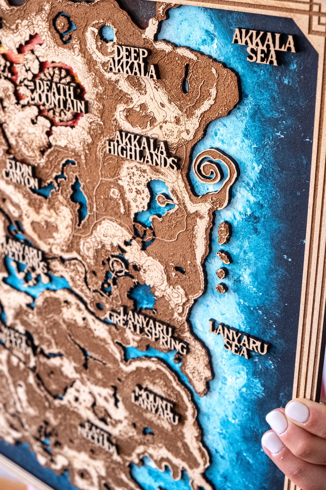 Zelda wood map gift for him zelda map hyrule custom - Etsy