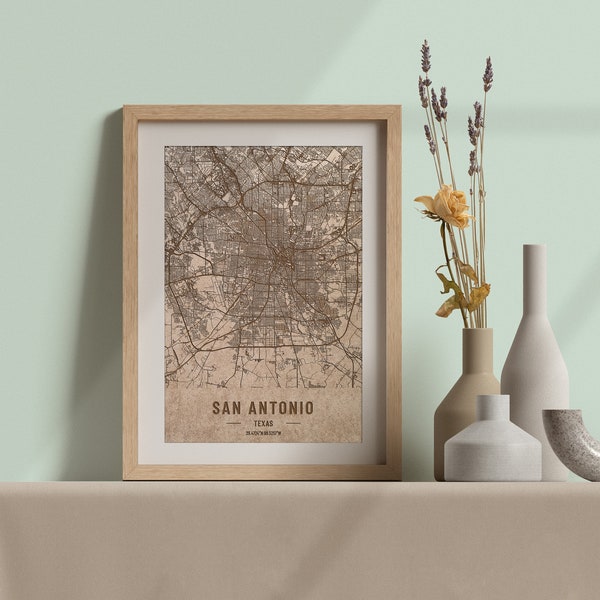 Texas Vintage Map - Etsy