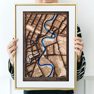 Laser Cut Wood Map of Winnipeg, Custom City Art - Etsy