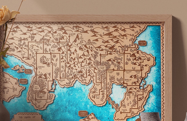 Fantasy Wood Maps. We Create Your Favorite Fantasy Map in - Etsy