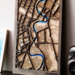 Laser Cut Wood Map of Winnipeg, Custom City Art - Etsy
