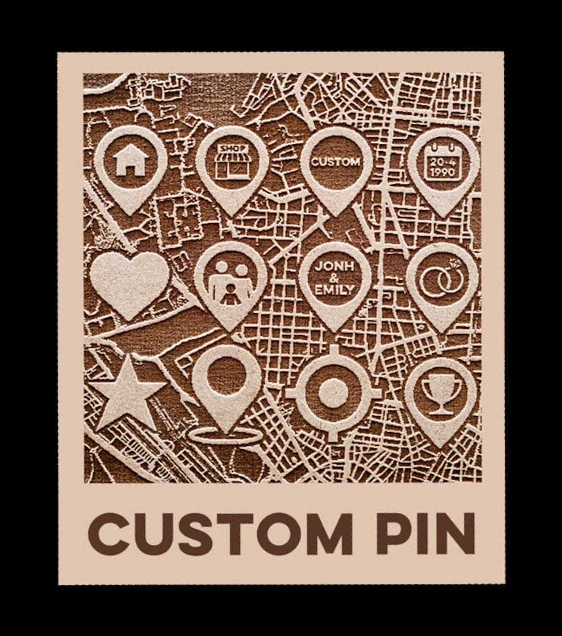 Wooden Map of Hannover Germany. 3D Laser Engraved Custom - Etsy