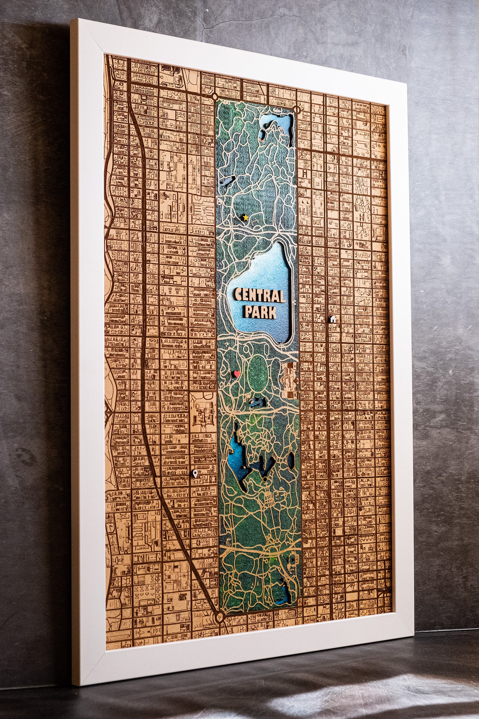 Central Park Map Wood, NYC Map Poster, Central Park Wall Art ...