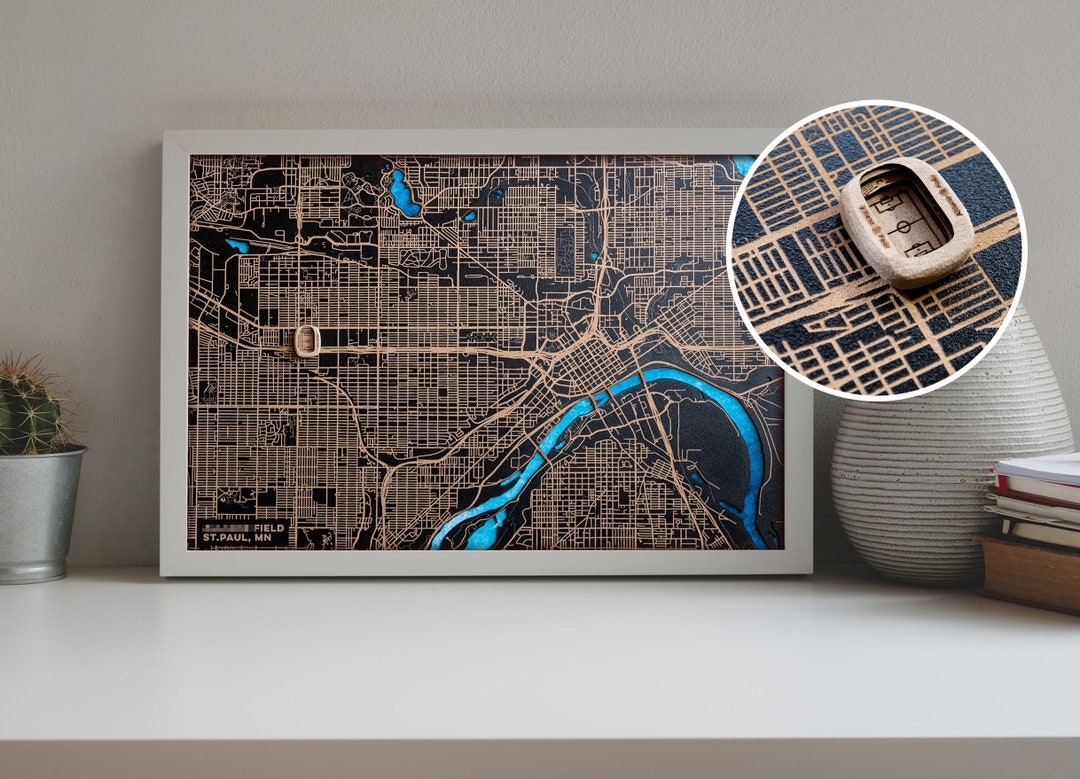 3D Soccer Custom Wood Stadium. Wood Stadium. Decor Stadium Map. Laser ...