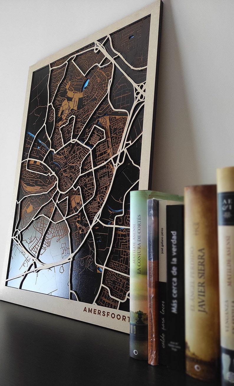 Multi-layer Laser Cut Wooden City Map Layer State 3D Map - Etsy Denmark