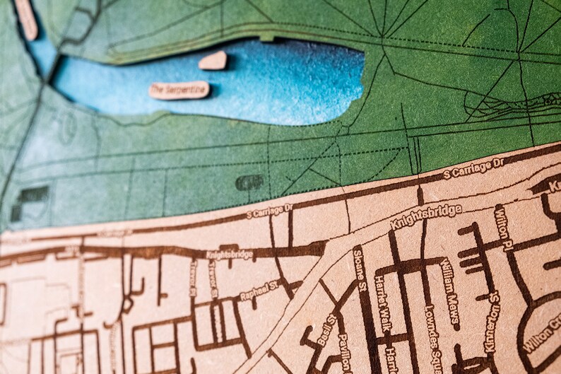 London Map Wood, Map of London, City Map Art, Street Names London Print ...