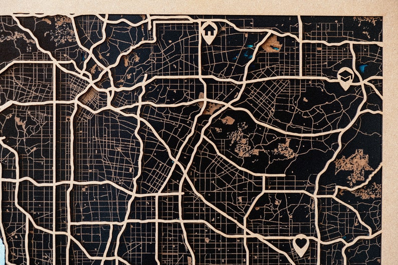 Personalize Gift. Custom River Map. Woodcut Map. Wood Map. | Etsy