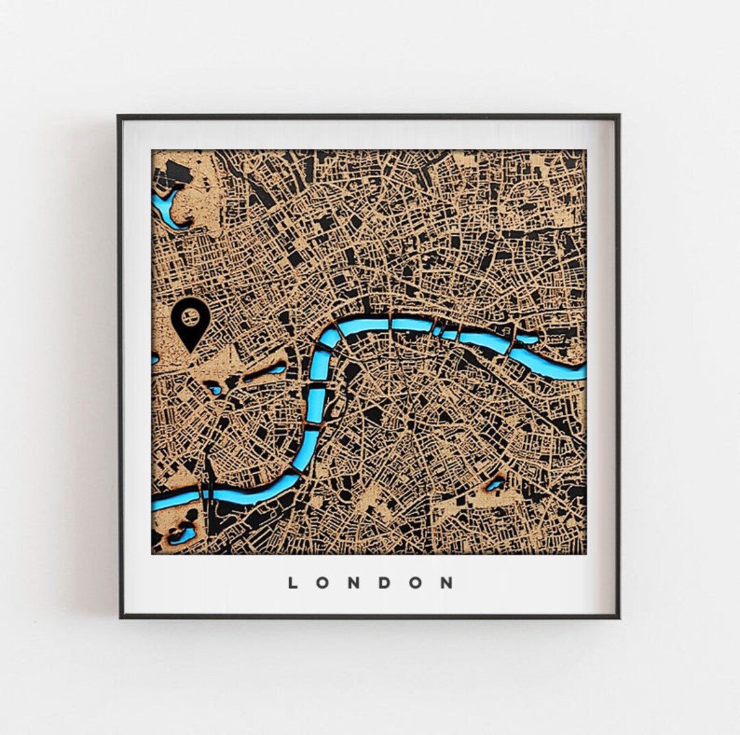 Laser Rivers Map. London. Personalized Gift. Creative Map Usa. Wall ...