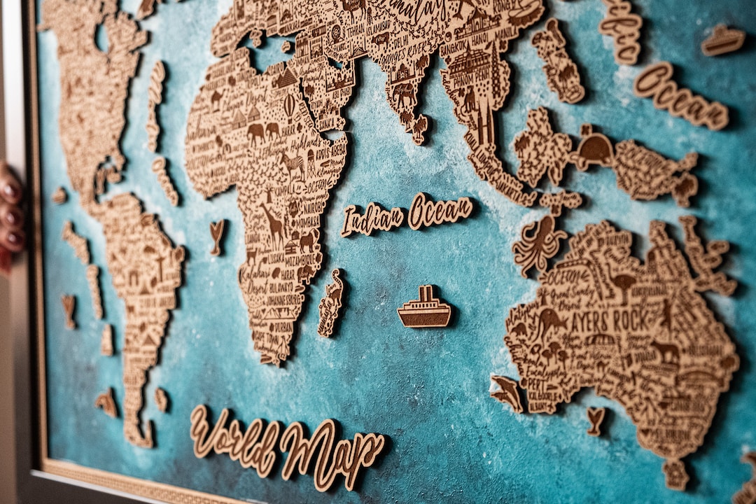 Wooden Custom Map. Wood World Map Wall Art - Wood Art World Map, Wooden ...