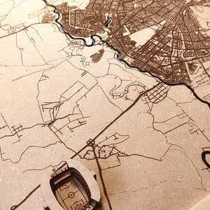 3D Soccer Football Custom Wood Stadium. Wood Stadium. Decor Stadium Map ...