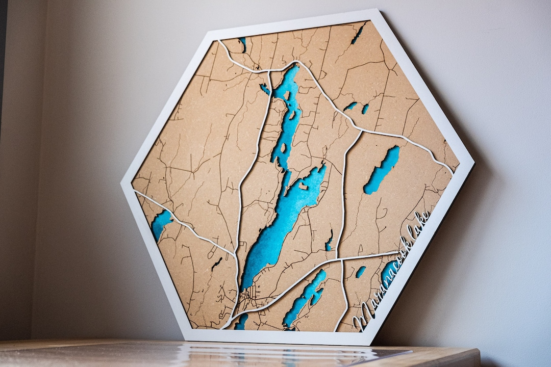 Wood Art, Wood City Map, Laser Hexagonal Map, Wood World Map With Sea ...