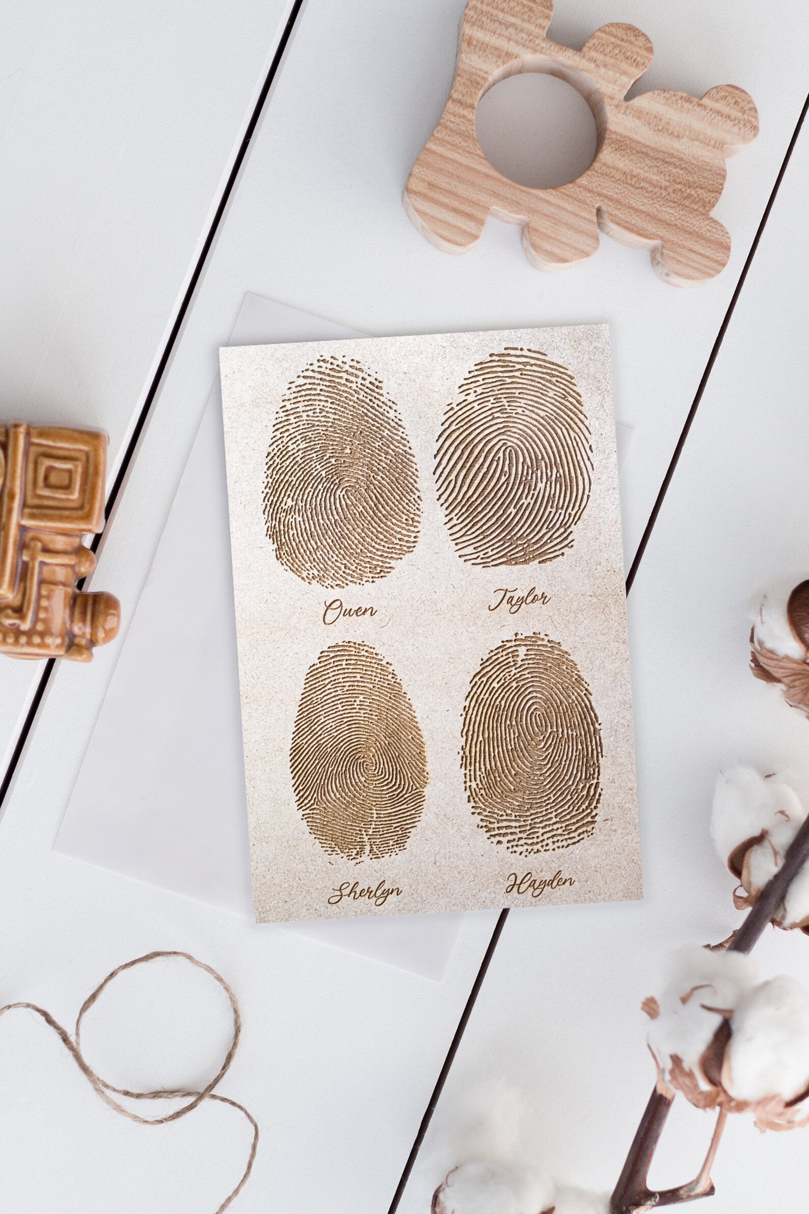 Family Fingerprints. Picture to Decorate Wall. Original Wood - Etsy