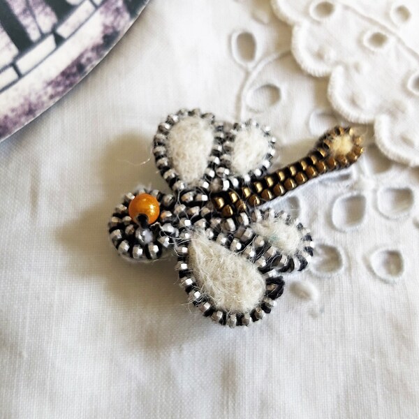 Felt Zipper Brooch - Etsy