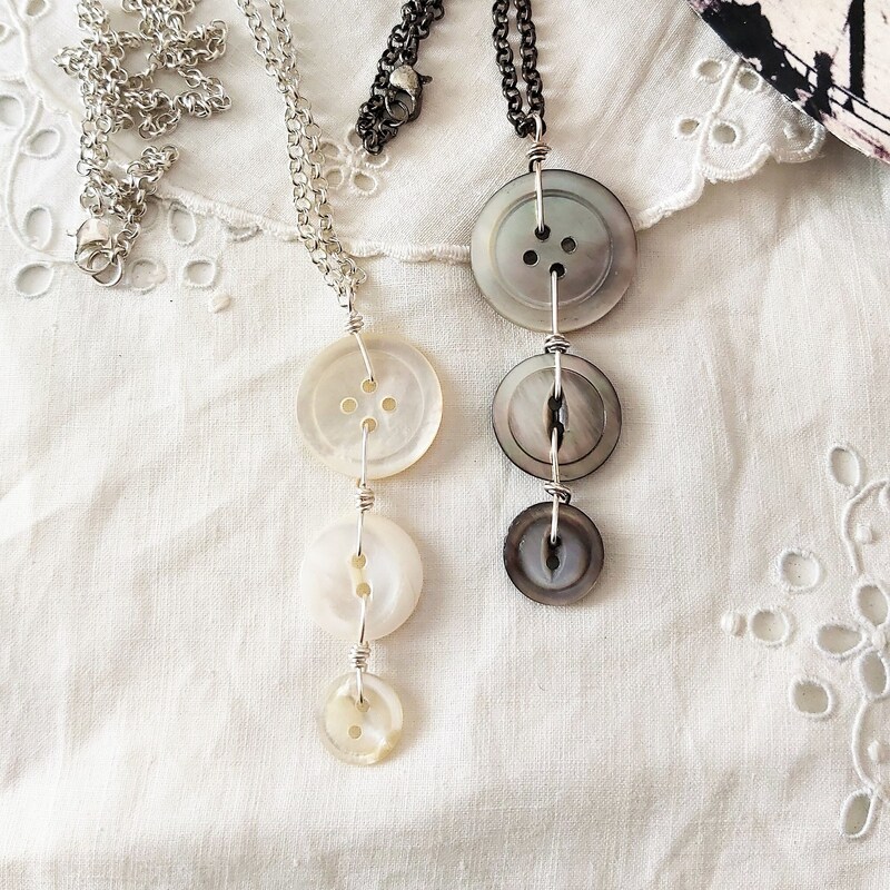 Button Necklace - Etsy