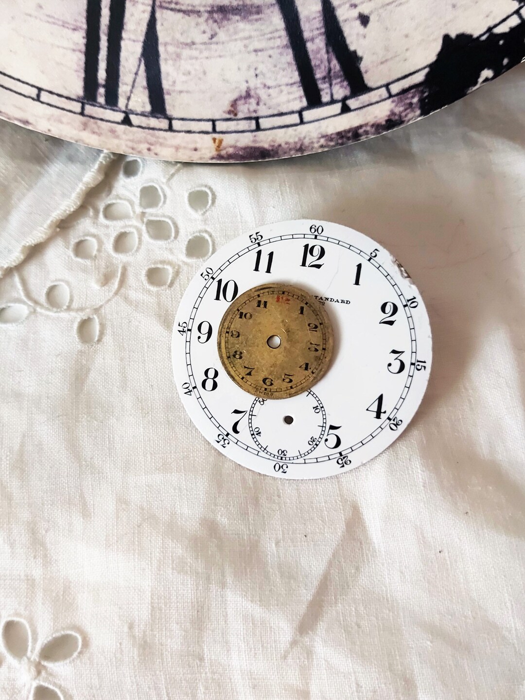 Clock Face Brooch Salvaged Industrial Chic Lapel Pin - Etsy