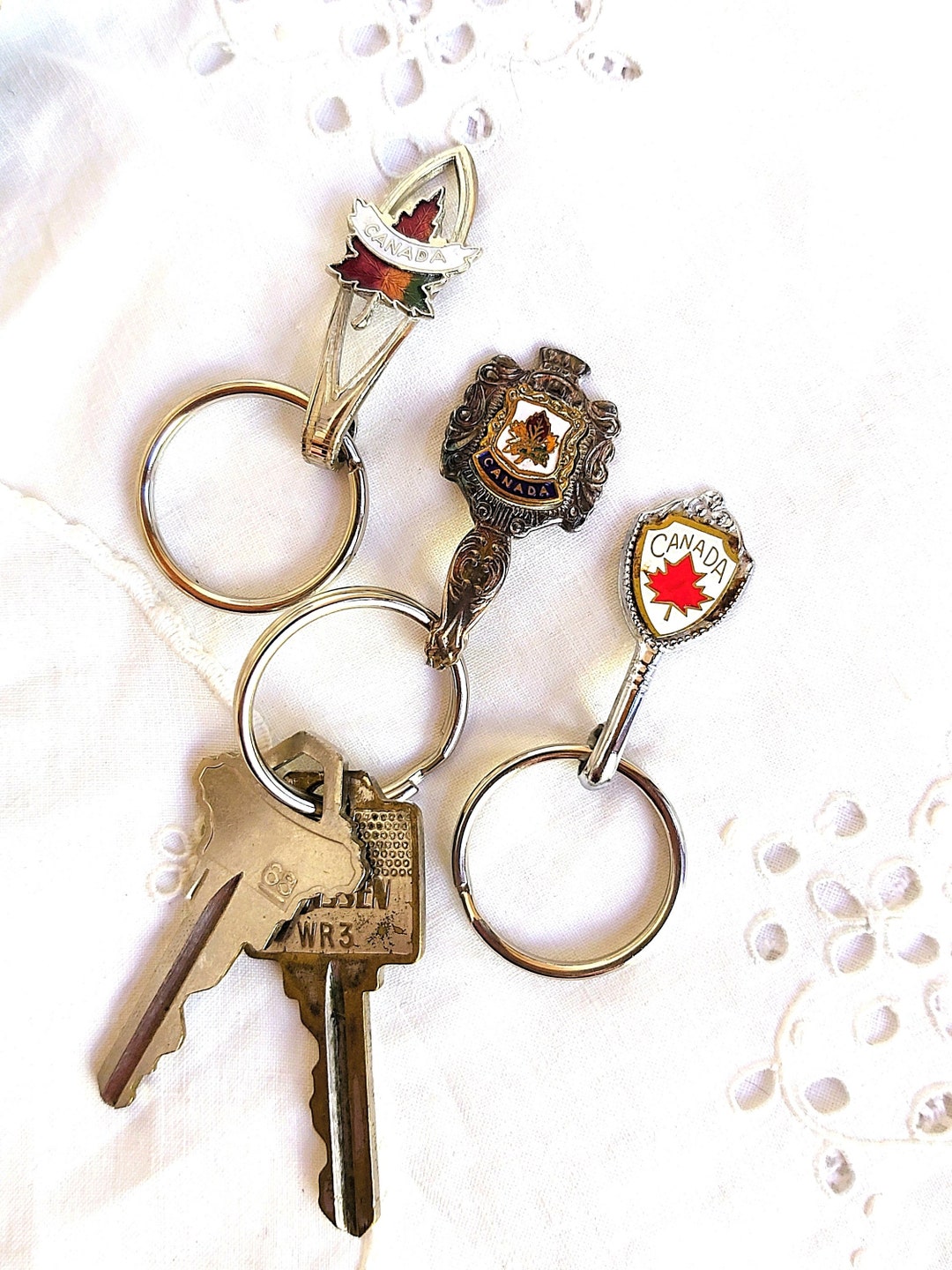 Vintage Canadian Souvenir Spoon Key Ring, Silver Key Chain, Holiday ...
