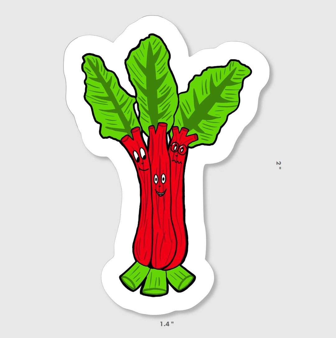 Rhubarb Sticker- Vinyl, Waterproof, and Dishwasher Safe - Etsy