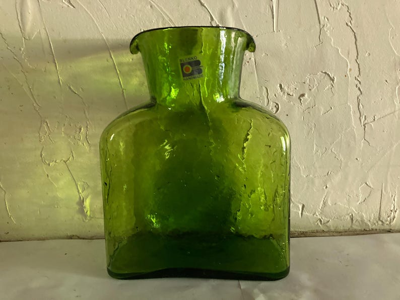 Vintage BLENKO #384 Double Spout Water Bottle Vase Art Glass: Set of 4 ...