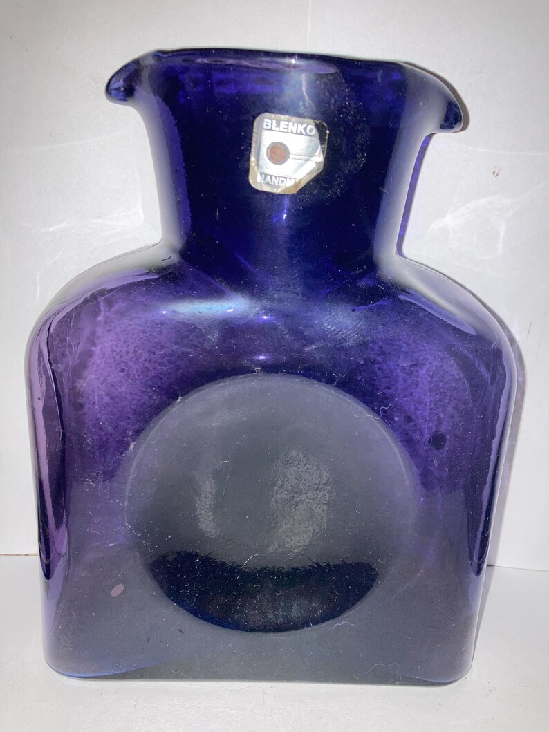 Vintage BLENKO #384 Double Spout Water Bottle Vase Art Glass: Set of 4 ...