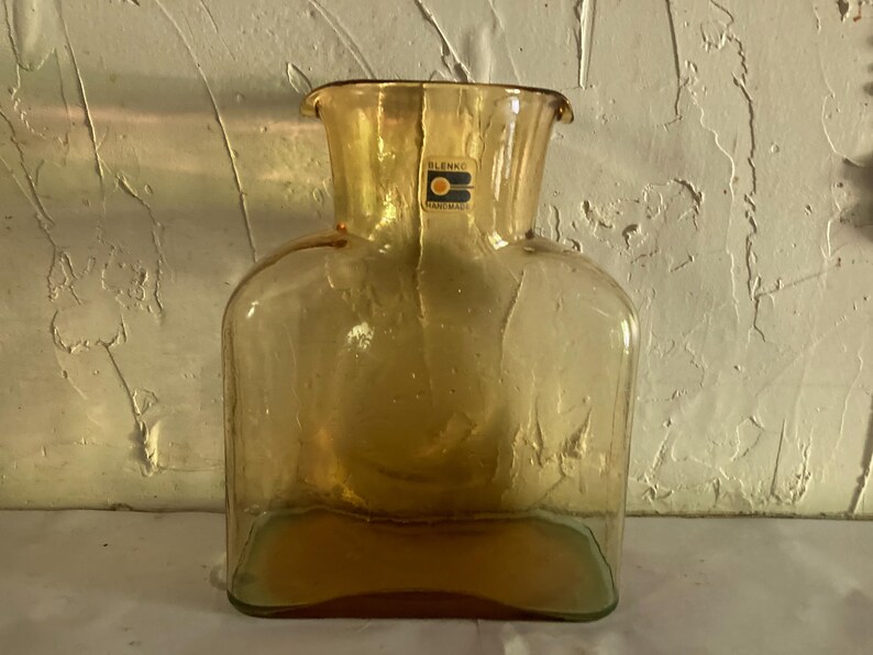 Vintage BLENKO #384 Double Spout Water Bottle Vase Art Glass: Set of 4 ...