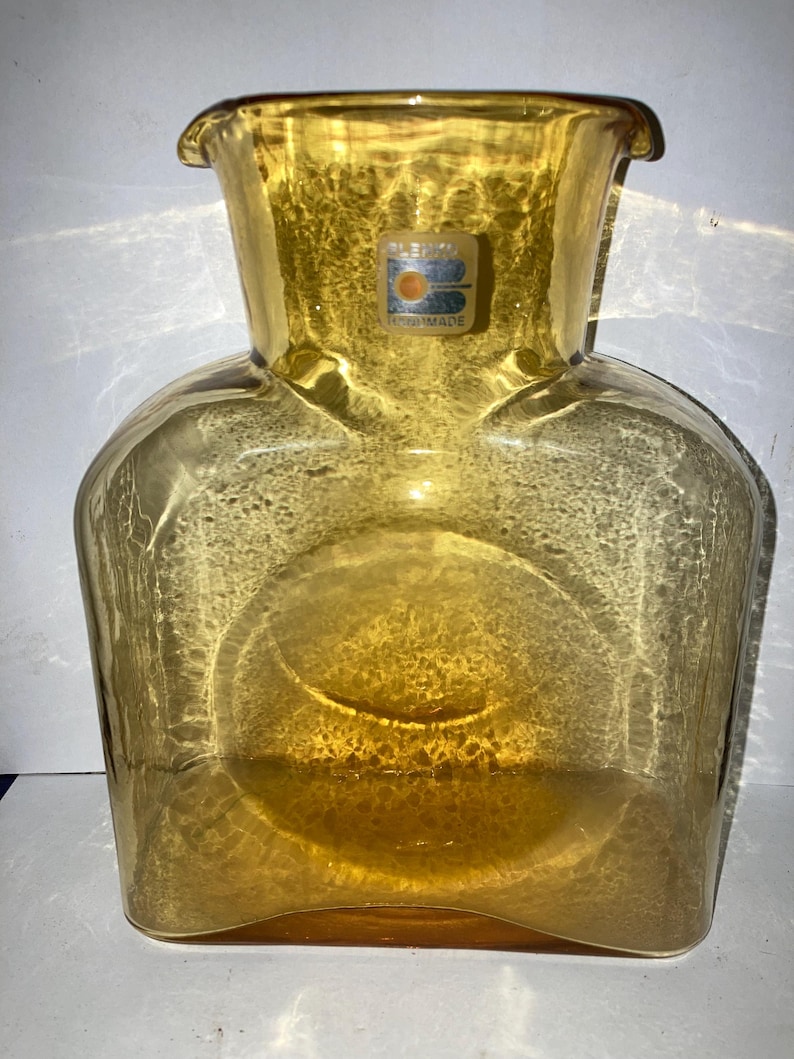 Vintage BLENKO #384 Double Spout Water Bottle Vase Art Glass: Set of 4 ...